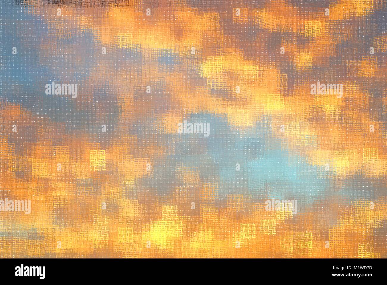 Abstract blue and orange digital painted pattern background Stock Photo ...