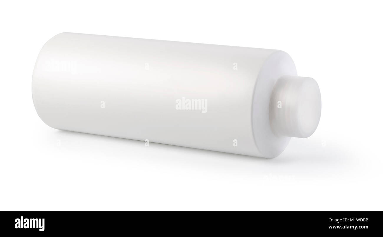 white plastic bottle isolated on white with clipping path Stock Photo ...