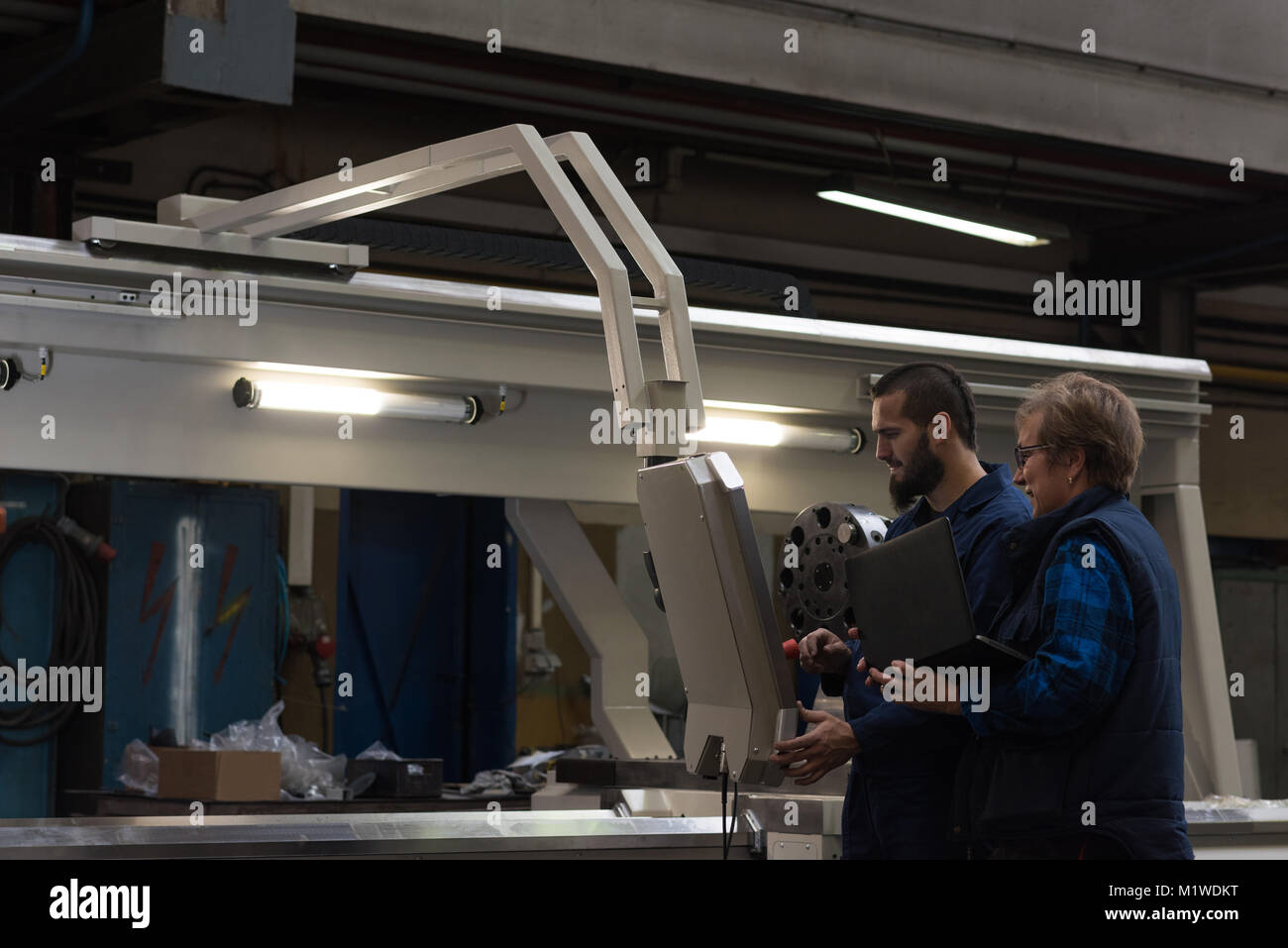 It technicians laptop of colleague hi-res stock photography and images ...
