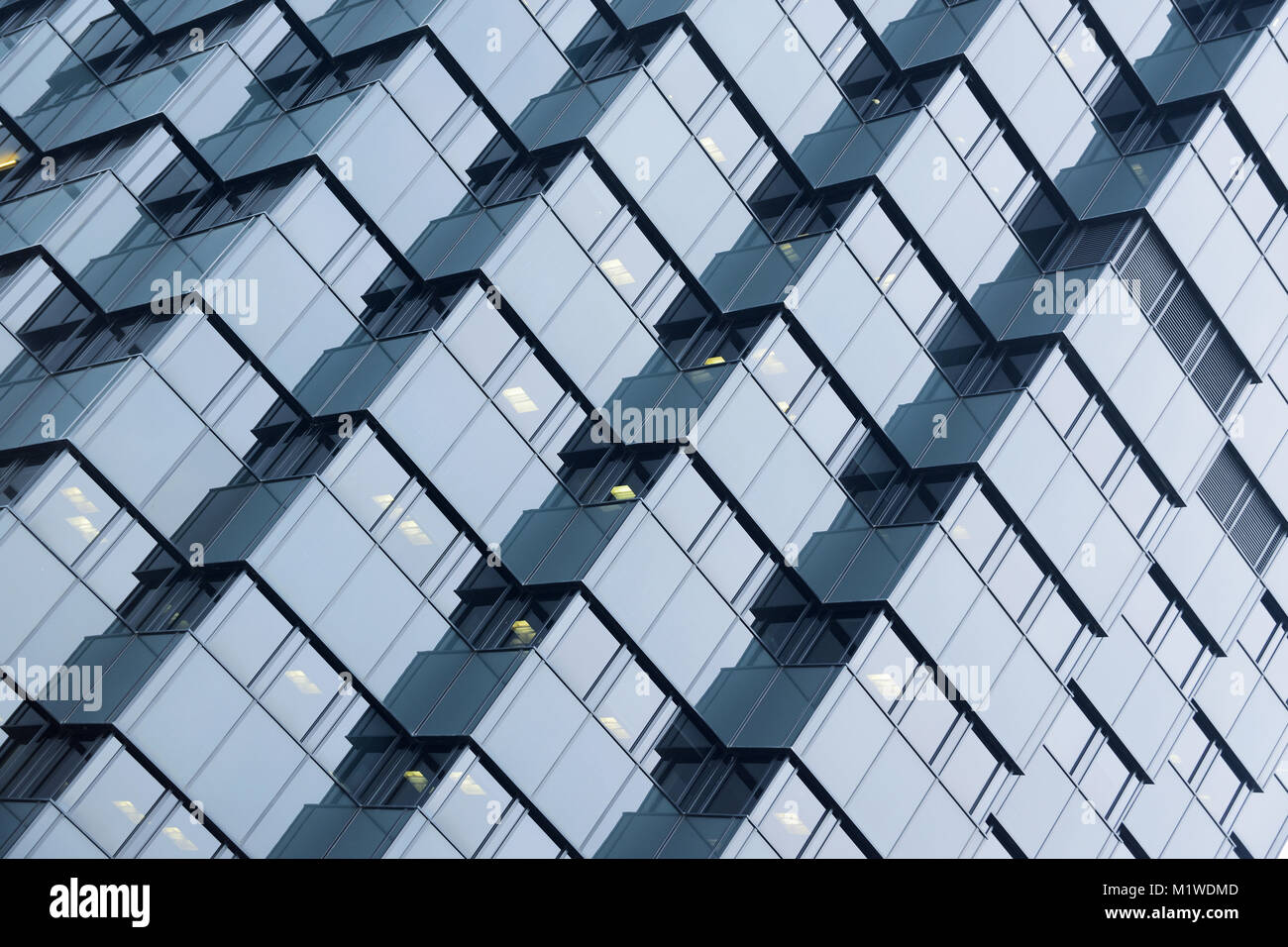 Textured building facade perspective, diagonal composition. Abstract ...