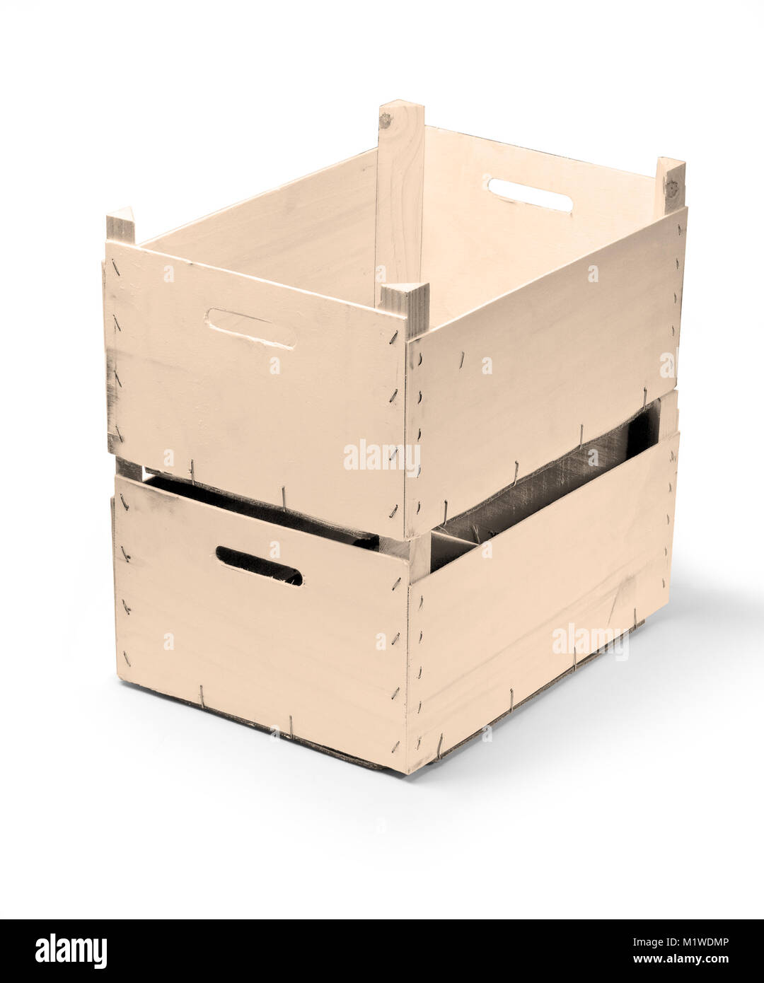 empty wooden crate isolated on white with clipping path Stock Photo - Alamy
