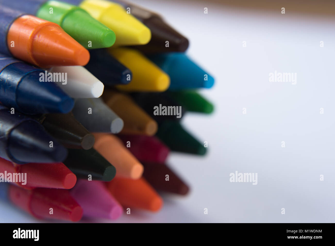 colorful crayon on white background. art and school concept Stock Photo ...