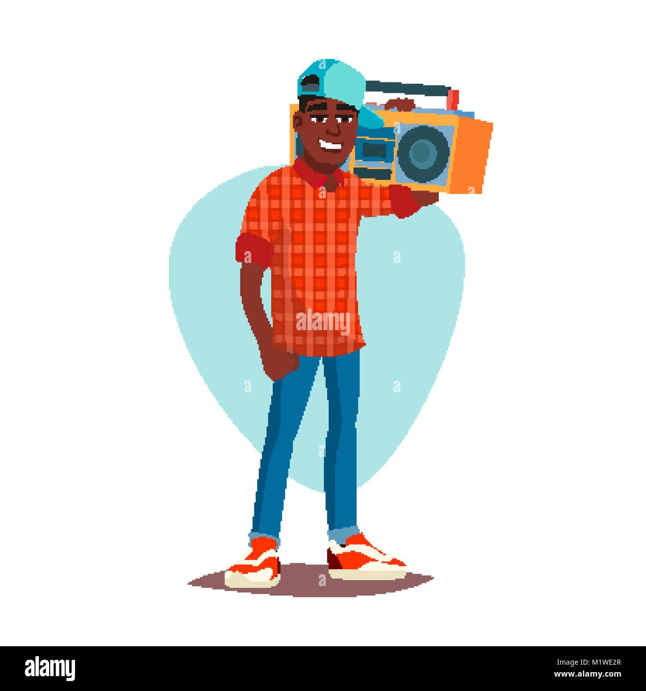 Classic Rapper Man Vector. Modern Musician. Flat Cartoon Illustration ...