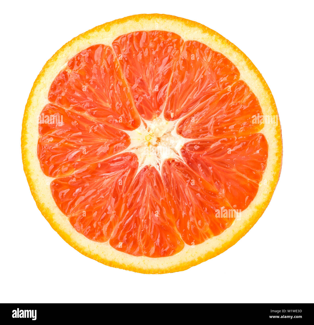 red Orange closeup isolated on a white background Stock Photo - Alamy