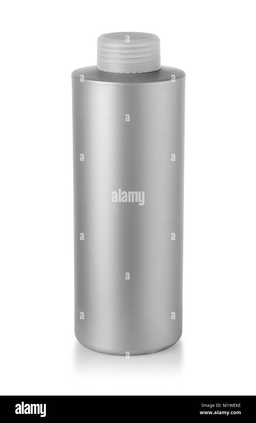 gray plastic bottle isolated on white background.with clipping path ...