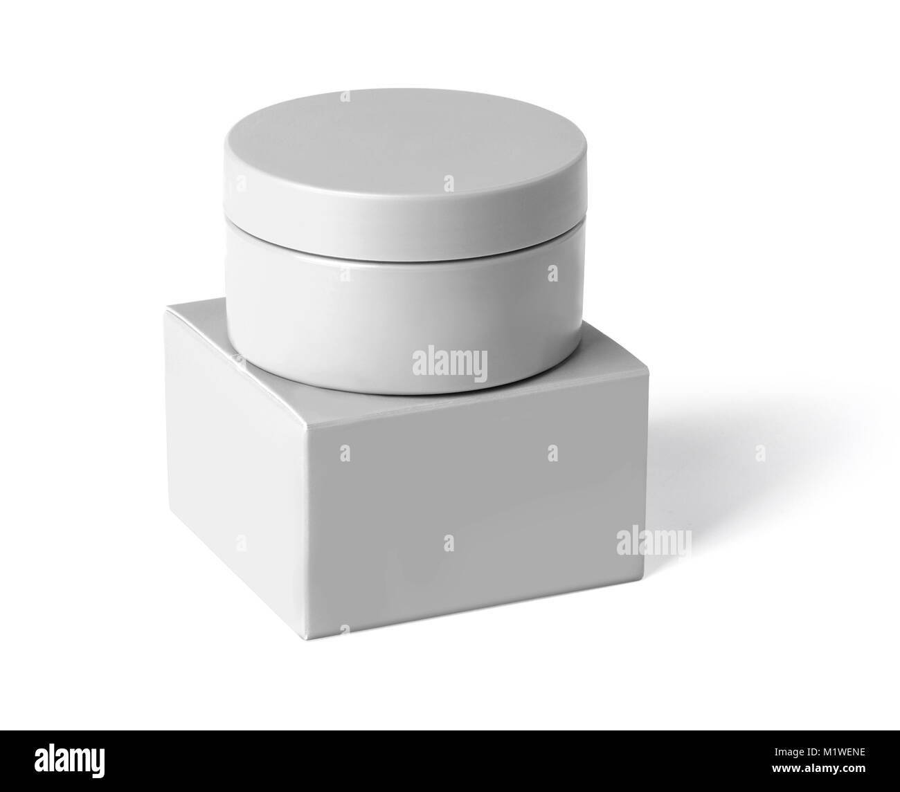 blank cosmetic Cream tube and cardboard packaging isolated on white ...
