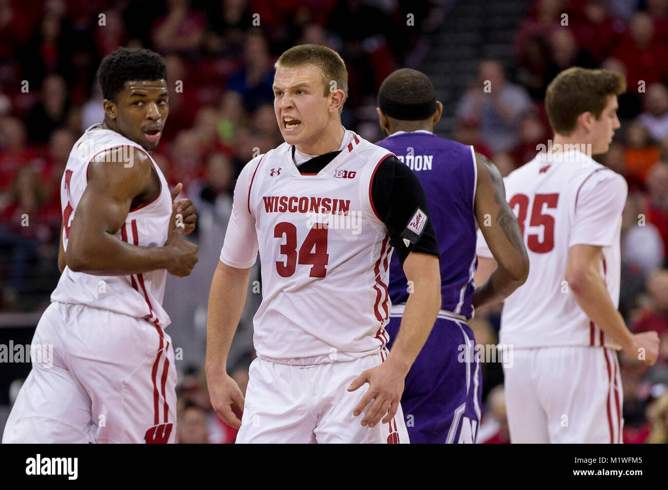 Madison, WI, USA. 1st Feb, 2018. Wisconsin Badgers guard Brad Davison ...