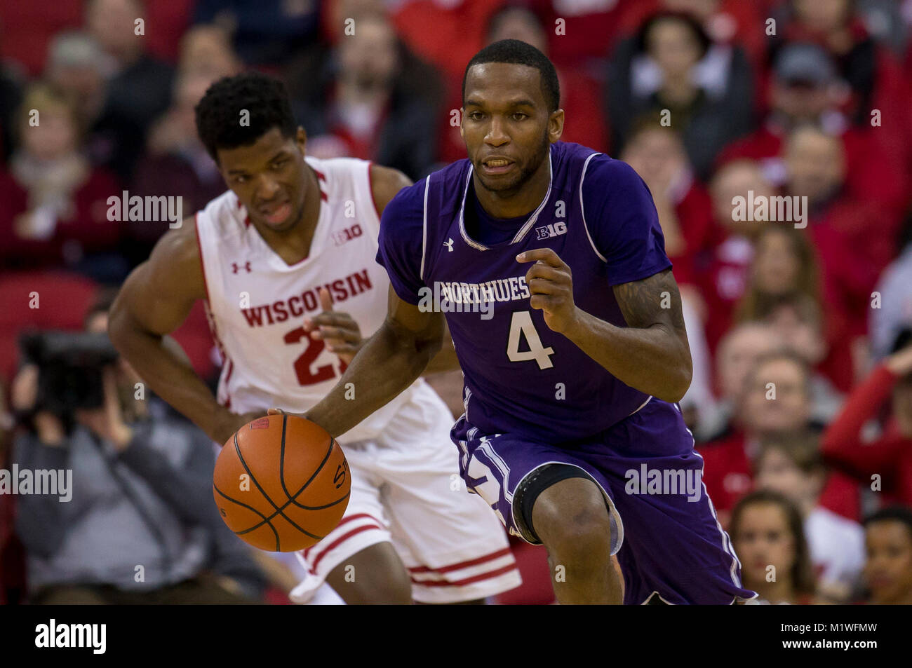 Madison, WI, USA. 1st Feb, 2018. Northwestern Wildcats forward Vic Law ...