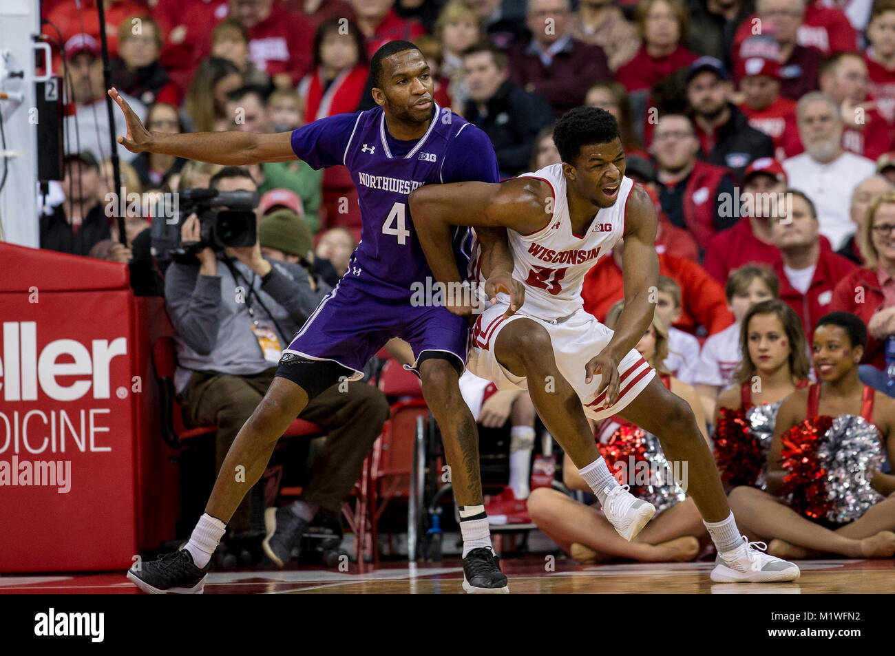 Madison, WI, USA. 1st Feb, 2018. Northwestern Wildcats forward Vic Law ...