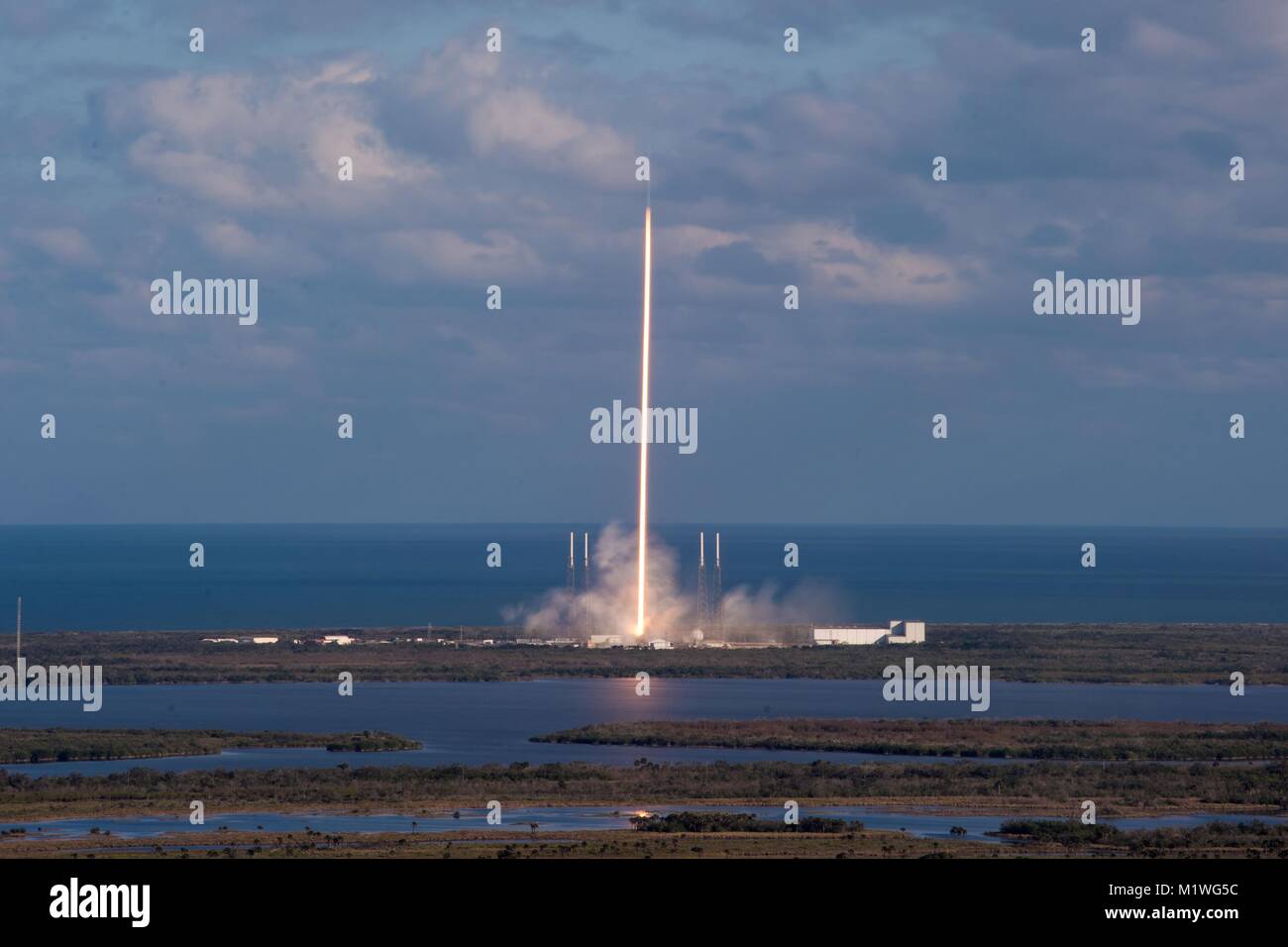 A Spacex Falcon 9 Rocket Carrying The Luxembourg Military Govsat 1
