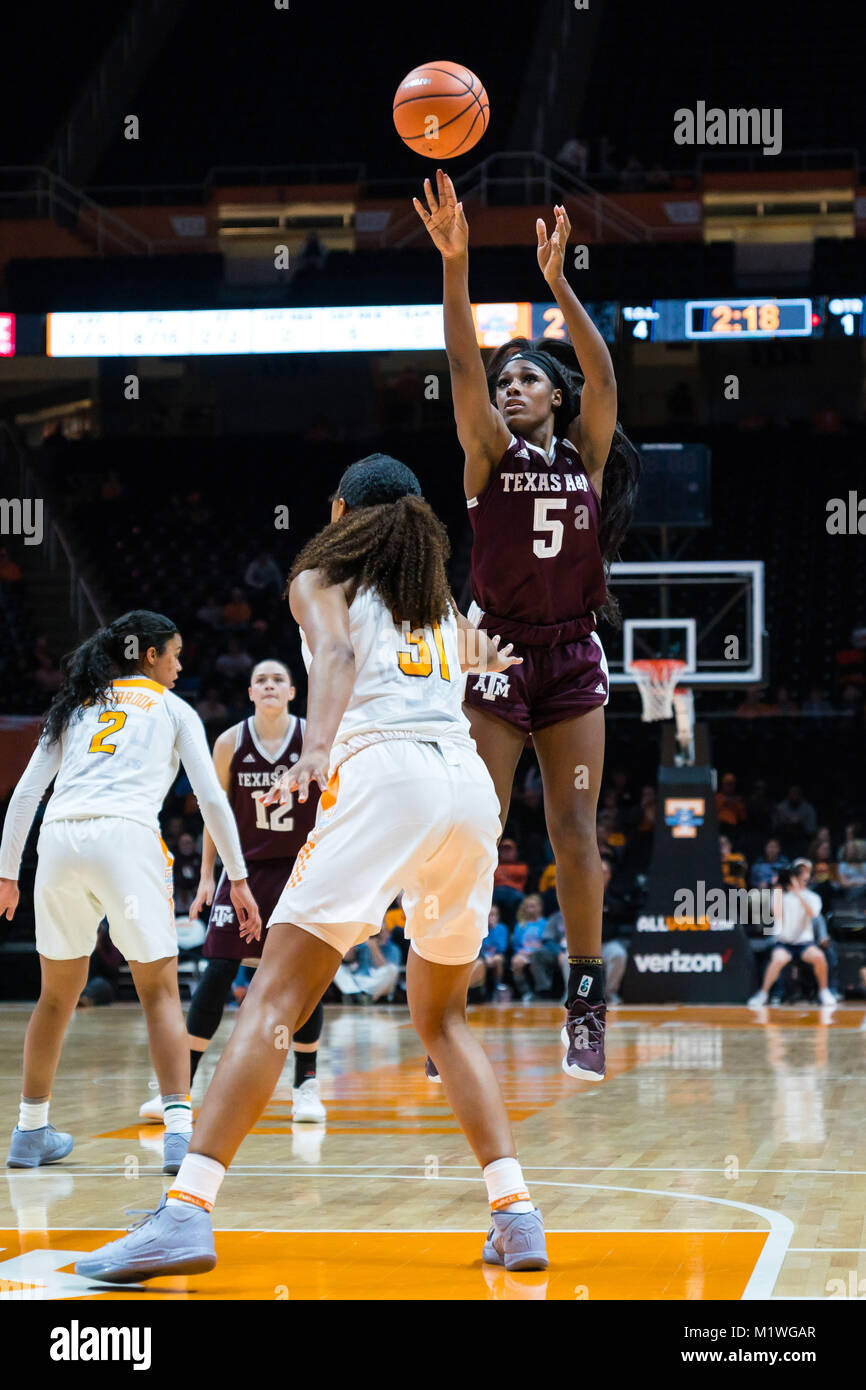 February 1, 2018: Anriel Howard #5 of the Texas A&M Aggies shoots the ...