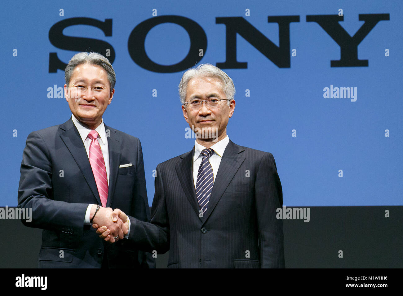 (L to R) Kazuo Hirai, Sony's Director, Representative Corporate ...