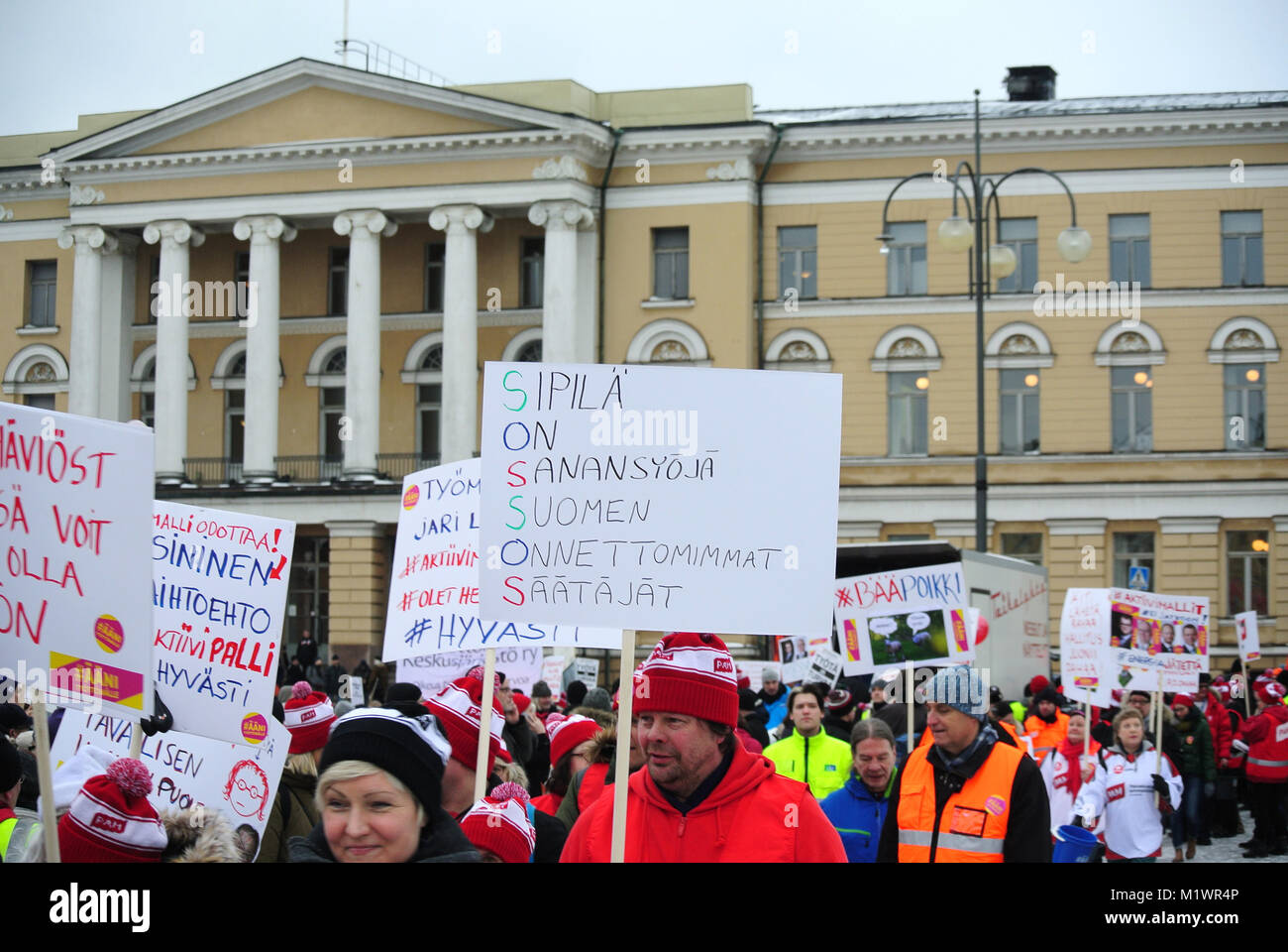 Demonstration by The Central Organisation of Finnish Trade Unions (SAK ...