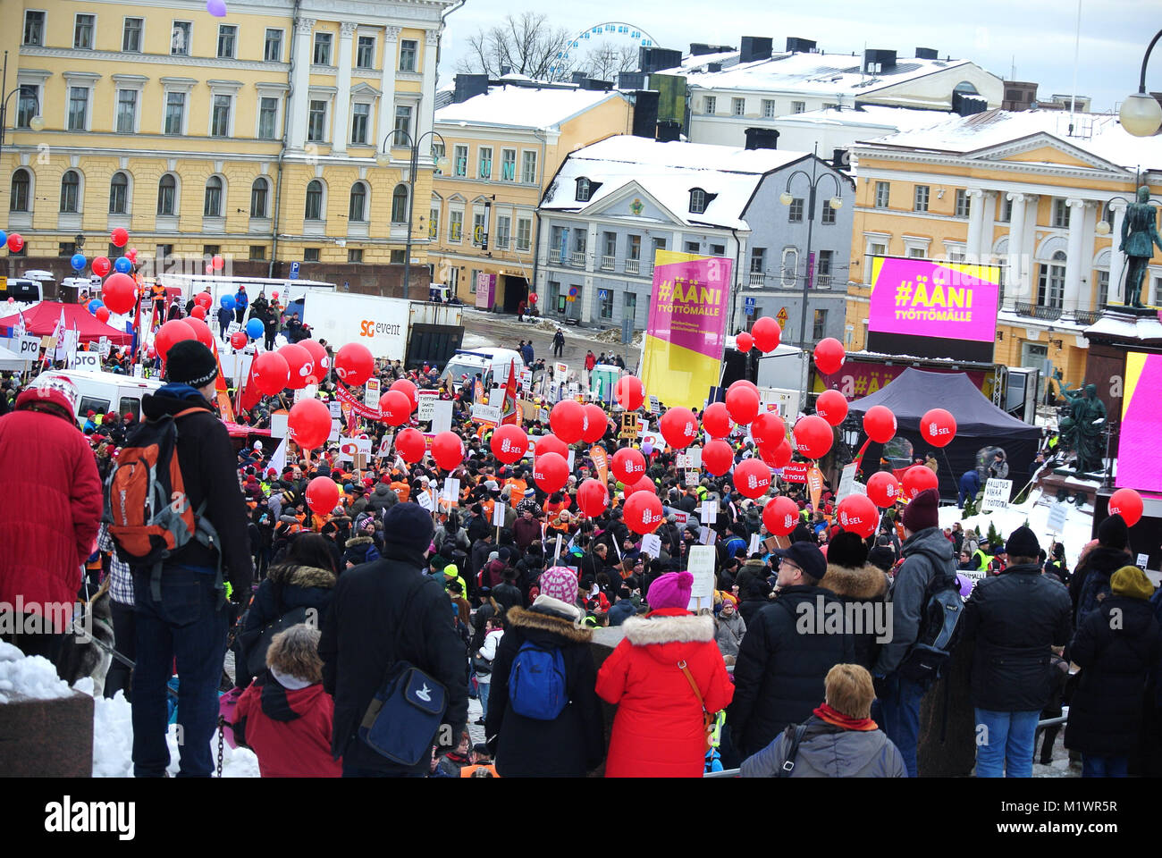 Demonstration by The Central Organisation of Finnish Trade Unions (SAK ...