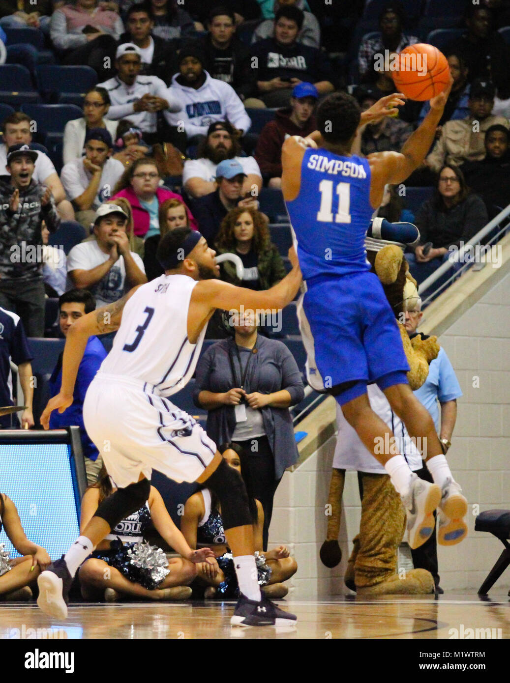 February 1, 2018 - Middle Tennessee Blue Raiders guard Edward Simpson ...