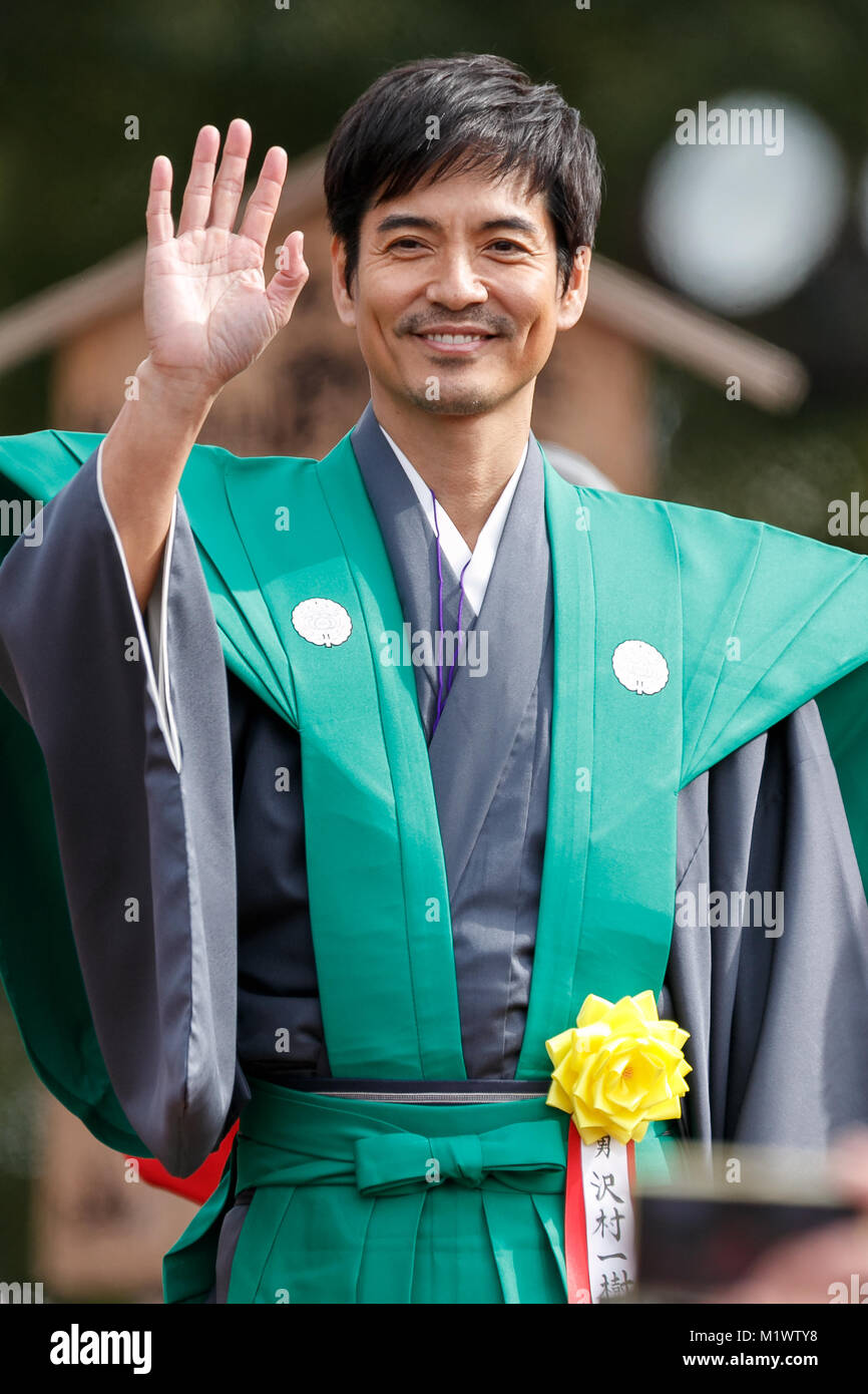 Chiba, Japan. February 3, 2018. Japanese model Ikki Sawamura takes part ...