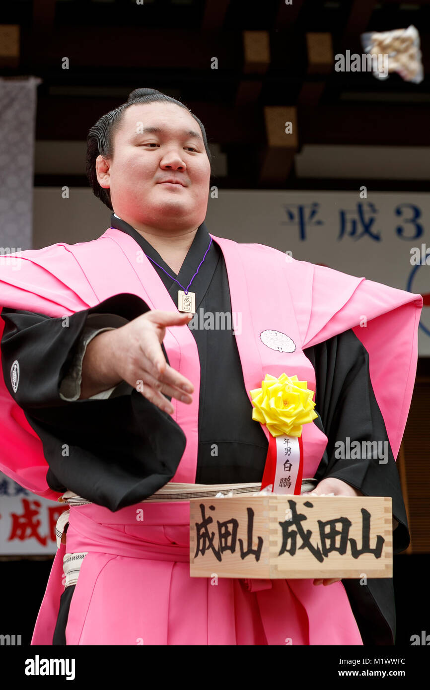 Sumo wrestler Hakuho Sho takes part in the Setsubun festival at ...
