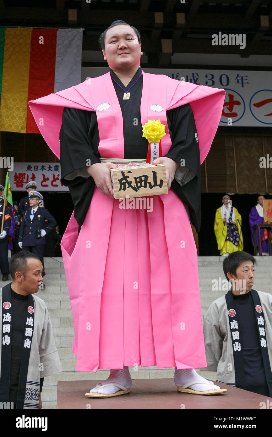 Sumo wrestler Hakuho Sho takes part in the Setsubun festival at ...
