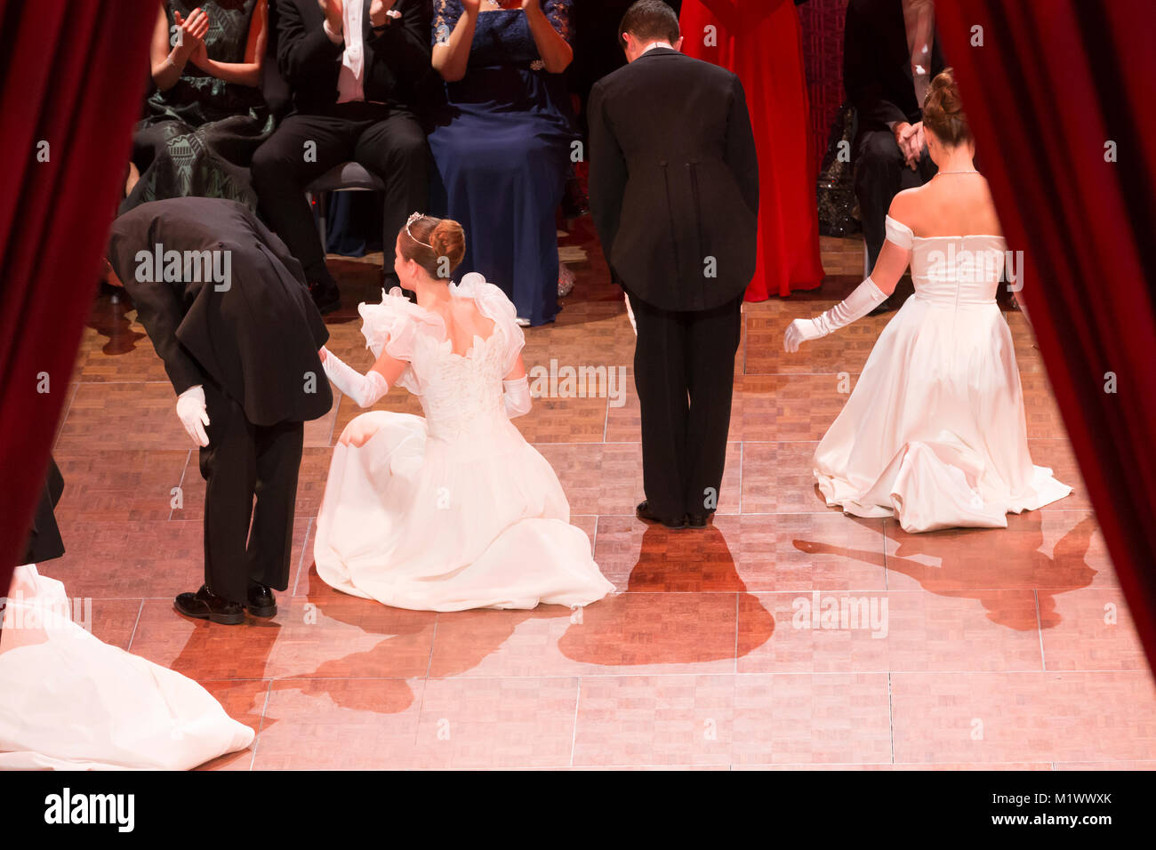 New York, NY - February 2, 2018: Debutante entry dance during New York ...