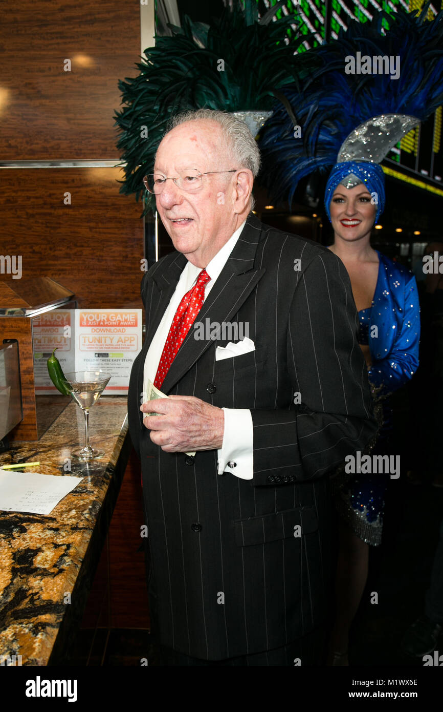 Las Vegas, NV, USA. 2nd Feb, 2018. Former mayor Oscar Goodman places ...