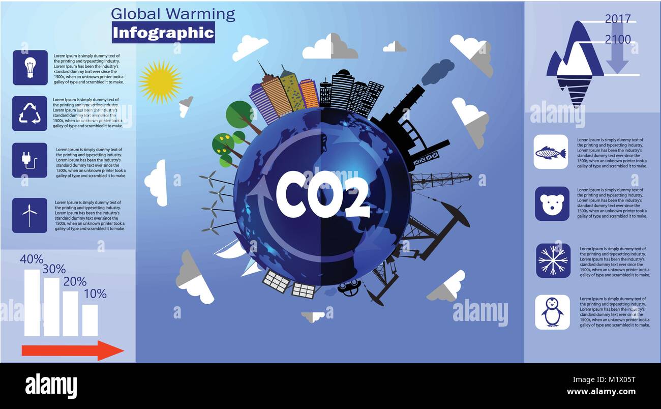Global warming infographic vector Stock Vector Image & Art - Alamy
