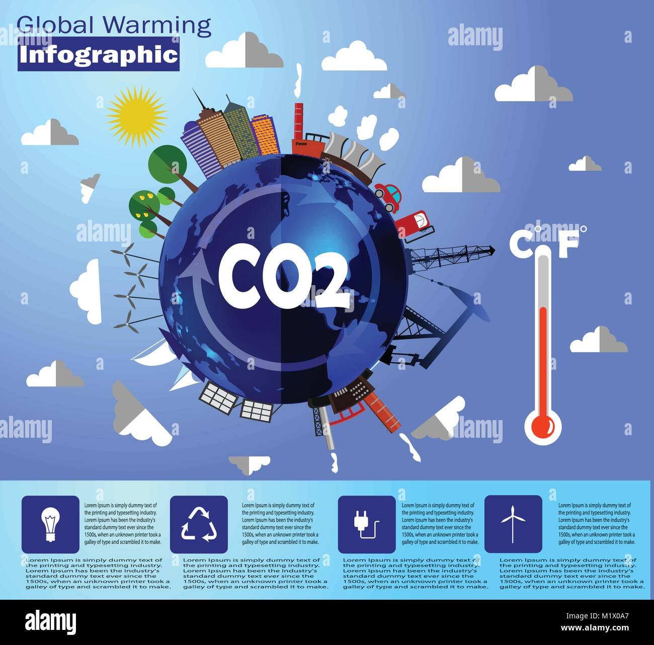Global warming infographic vector Stock Vector Image & Art - Alamy