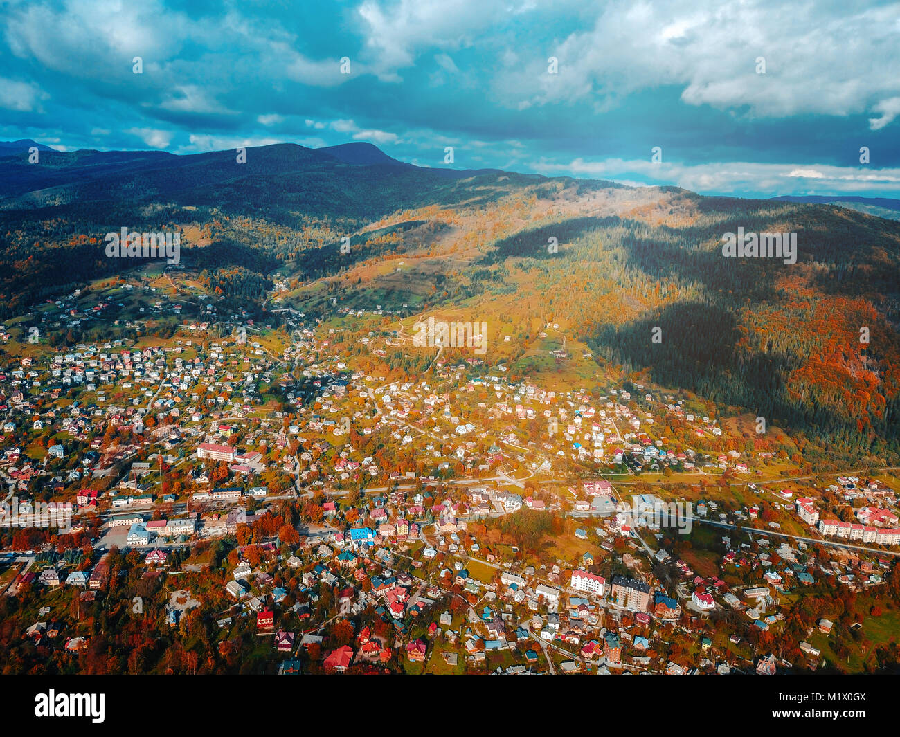 small town in the countryside Stock Photo - Alamy