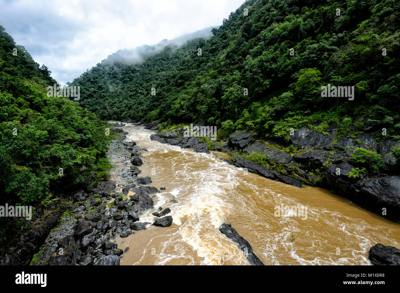 Barron River flowing through Barron Gorge after heavy rainfalls in the ...