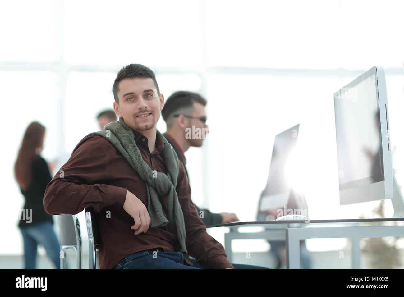 portrait of the team leader in the office Stock Photo - Alamy