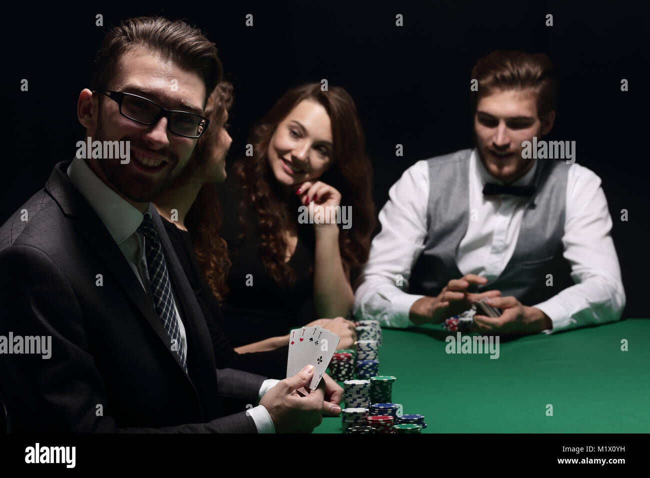modern businessman playing poker Stock Photo - Alamy