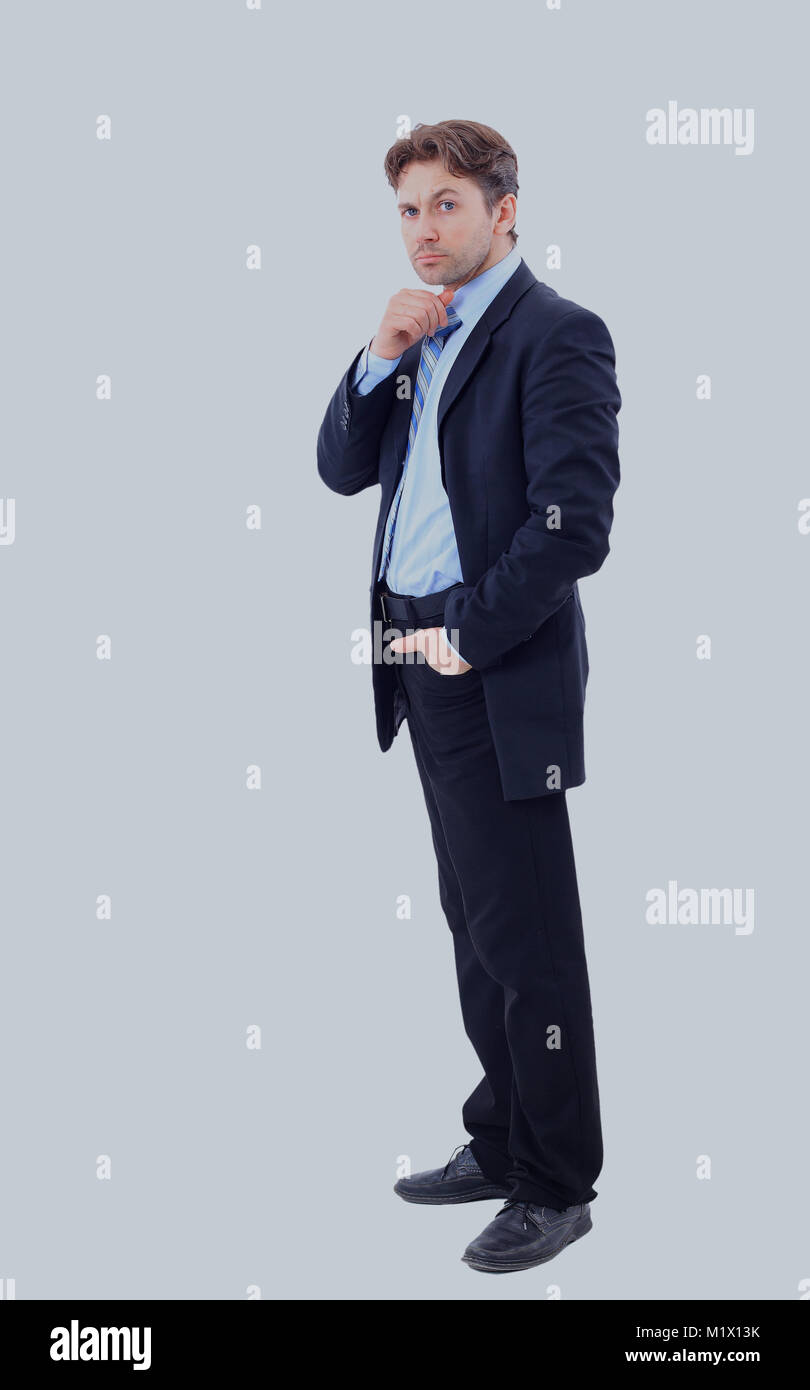 Full length profile of a middle aged business man Stock Photo - Alamy