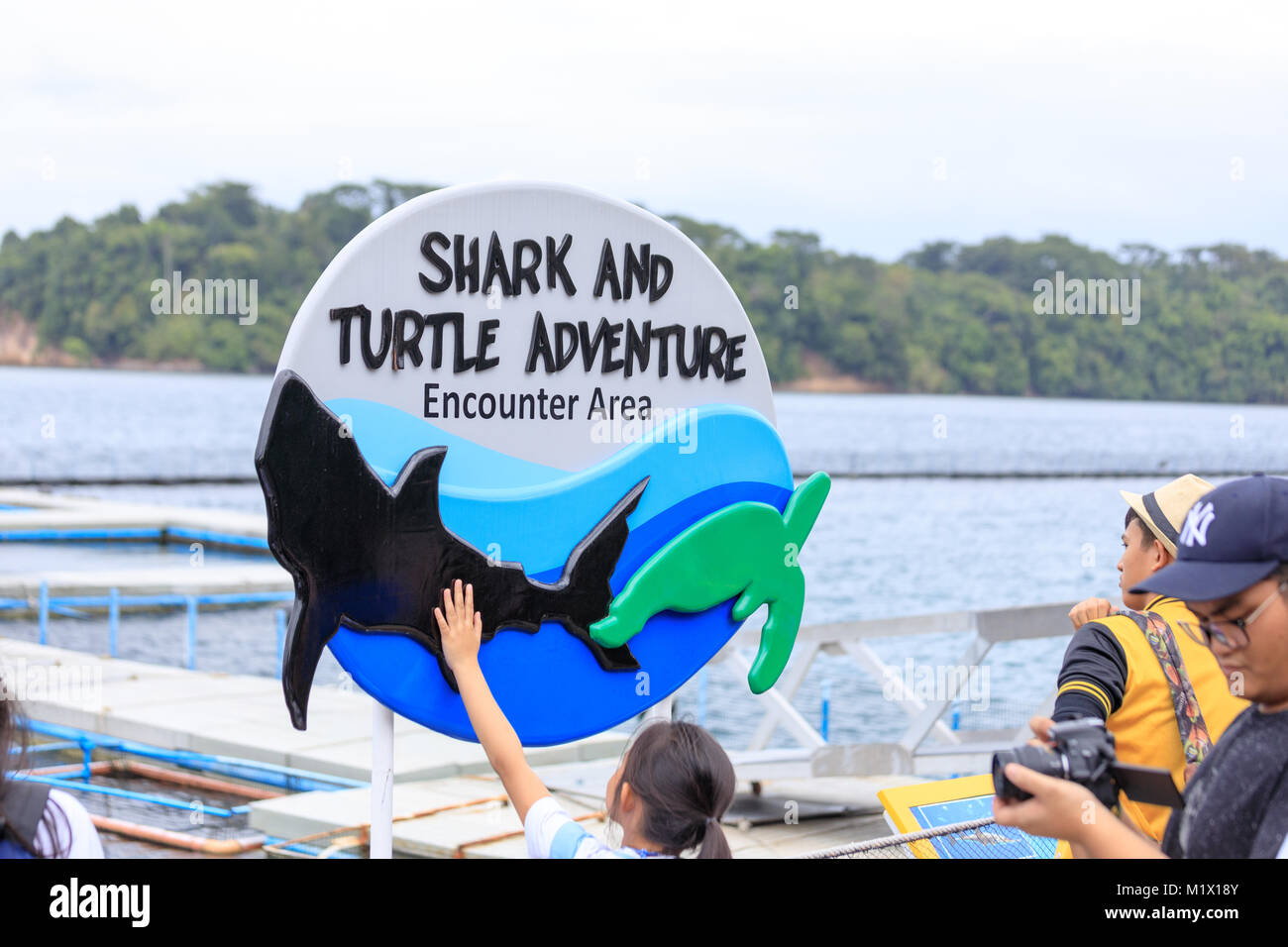 SUBIC BAY, MANILA, PHILIPPINES : JAN 28, 2018 - Sign of Shark and ...
