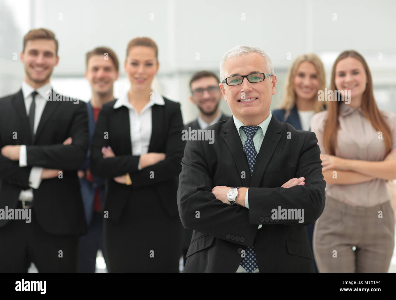 closeup portrait of a leading business team Stock Photo - Alamy