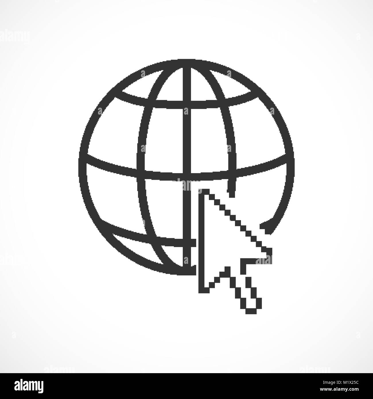 Black outline pixelated cursor arrow hi-res stock photography and ...