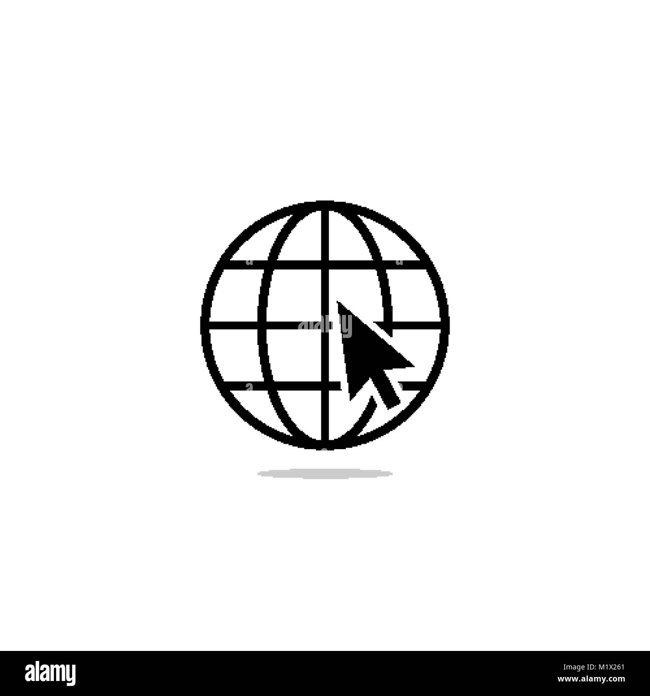 Internet icon with black computer arrow cursor Stock Vector Image & Art ...