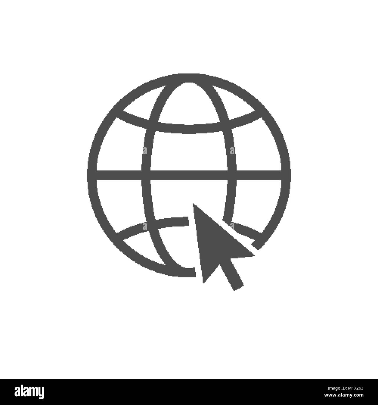 Internet icon with black computer arrow cursor Stock Vector Image & Art ...