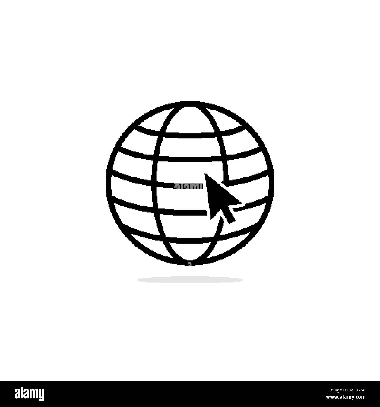 Internet icon with black computer arrow cursor Stock Vector Image & Art ...