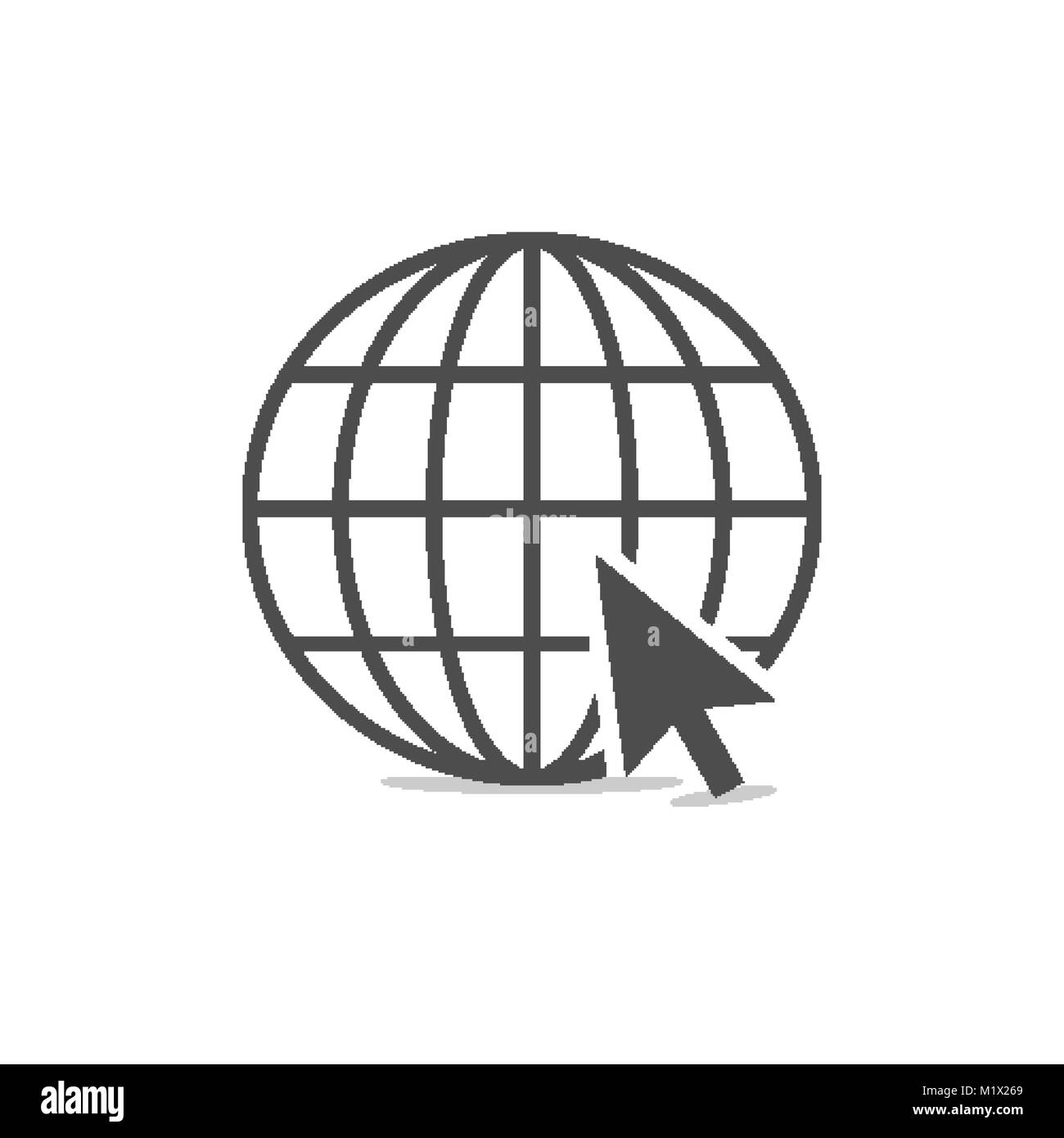 Internet icon with black computer arrow cursor Stock Vector Image & Art ...