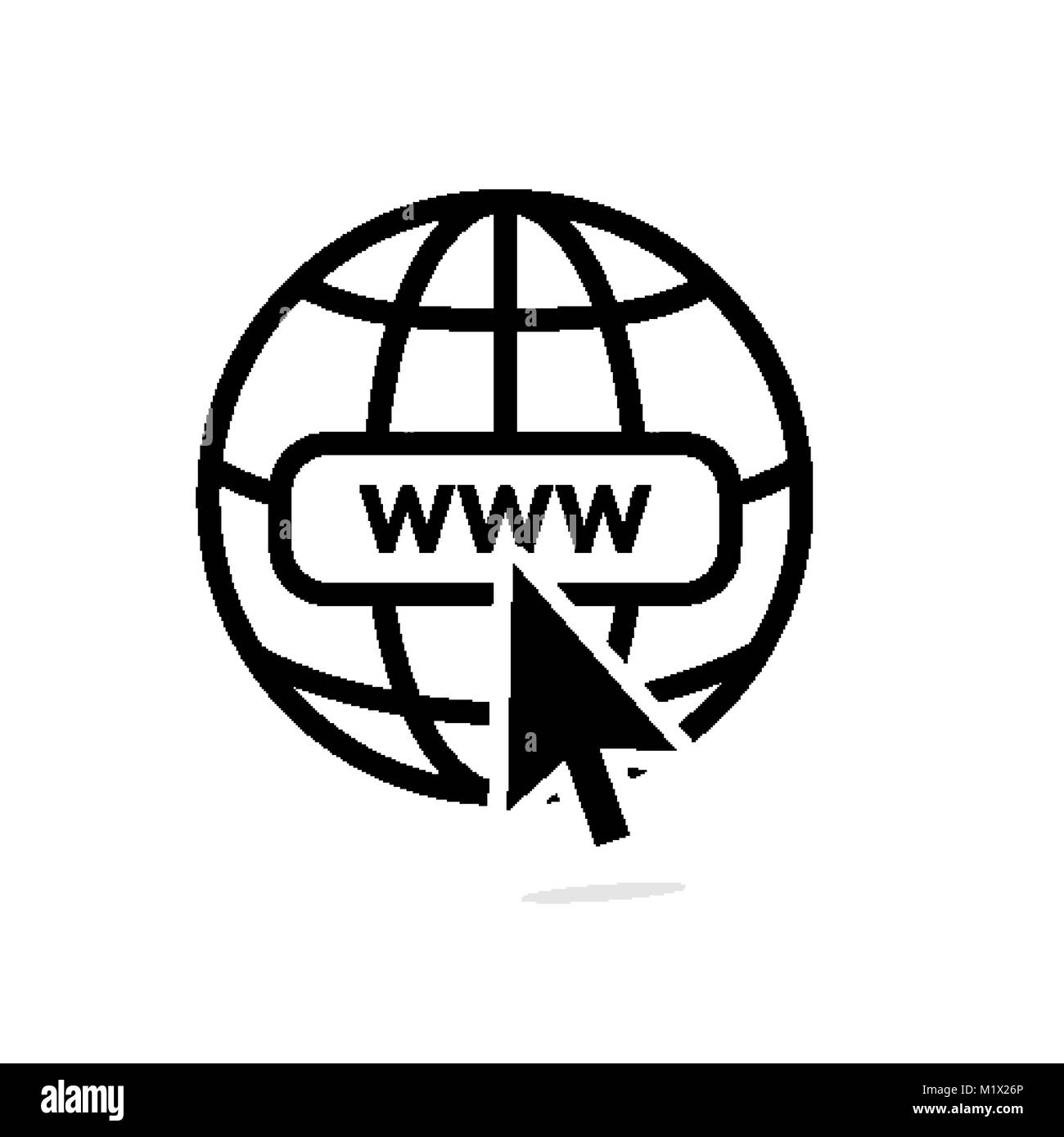 www internet icon favicon with arrow mouse cursor Stock Vector Image ...