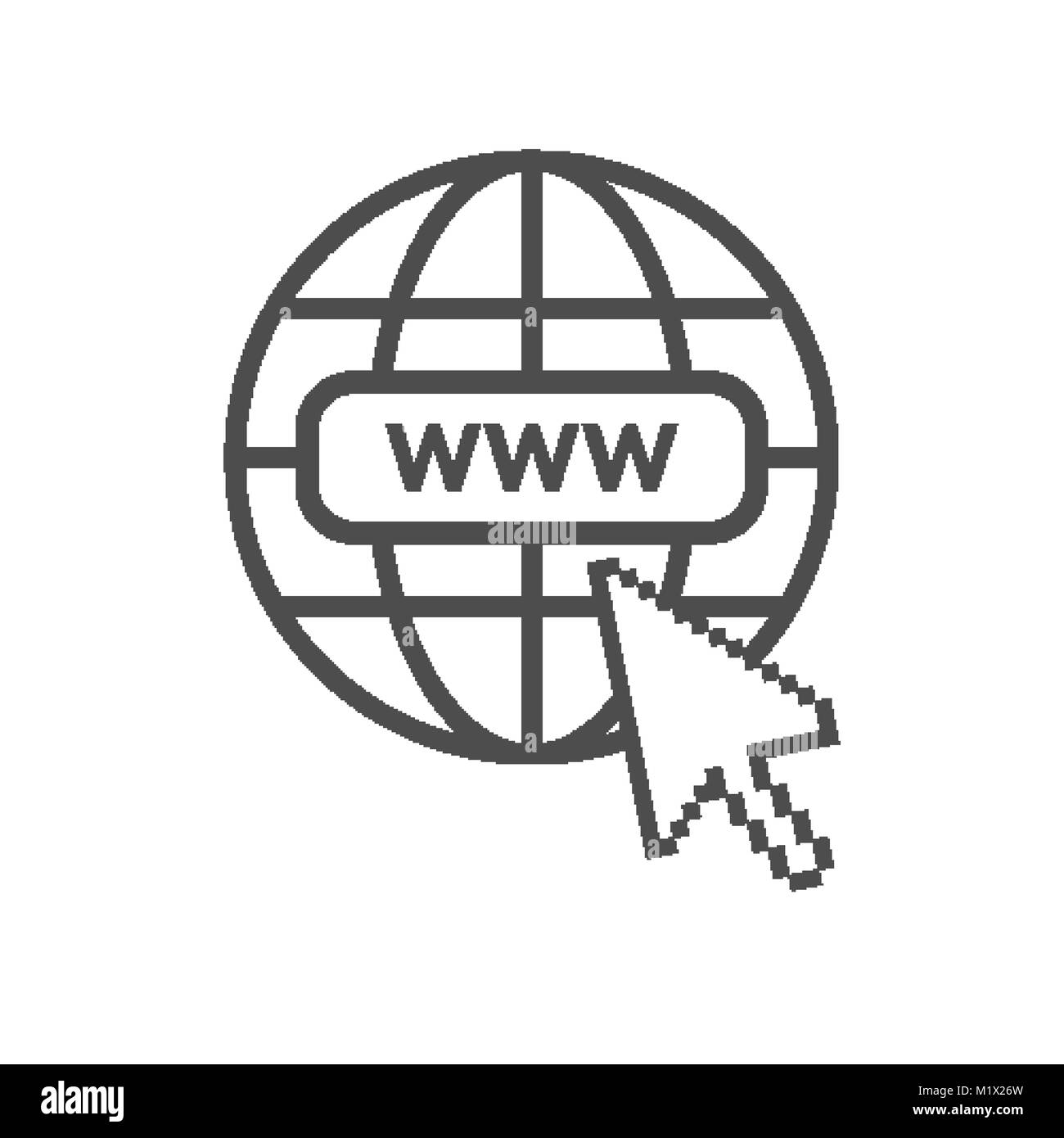 www internet icon favicon with arrow mouse cursor Stock Vector Image ...