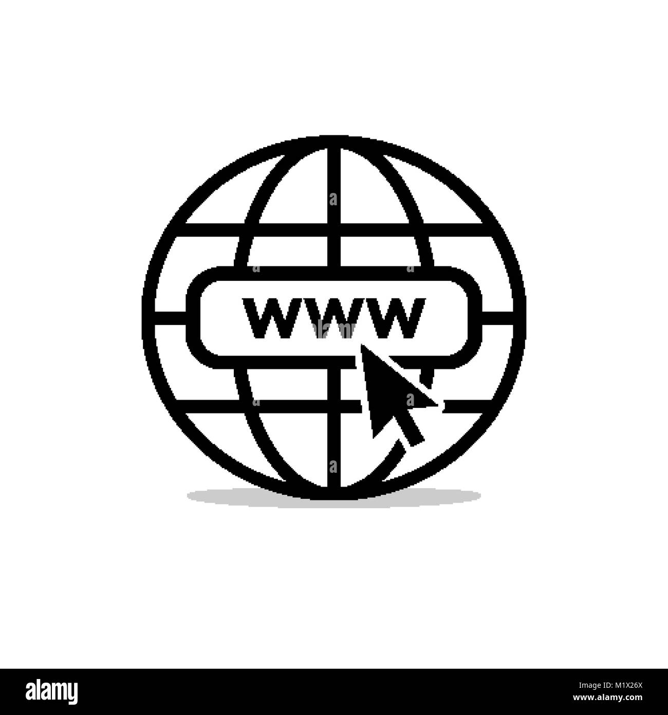 www internet icon favicon with arrow mouse cursor Stock Vector Image ...