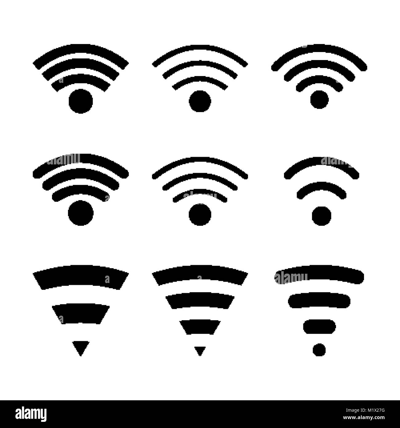 Set of modern wireless connection sign icons Stock Vector Image & Art ...