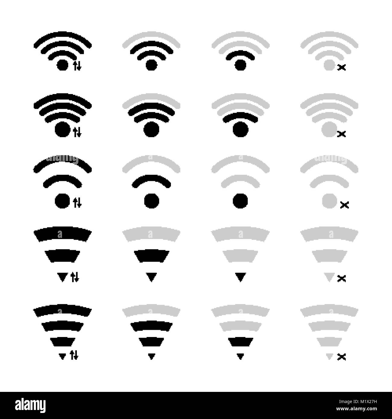 User interface wifi icons set with different types of signal Stock Vector Image & Art - Alamy