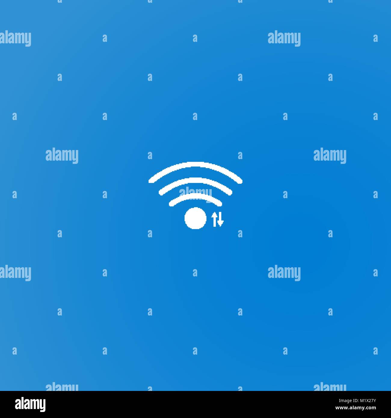 Simple white wifi icon with transfer arrows sign Stock Vector Image ...