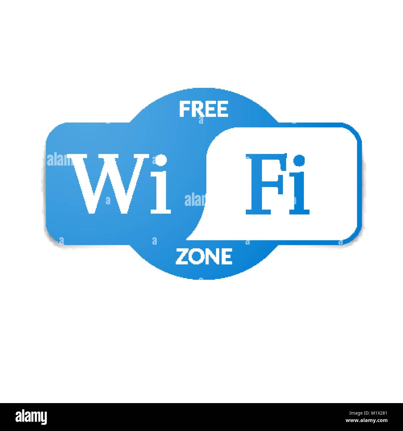 Blue free wifi zone signboard illustration. Modern wireless connection ...