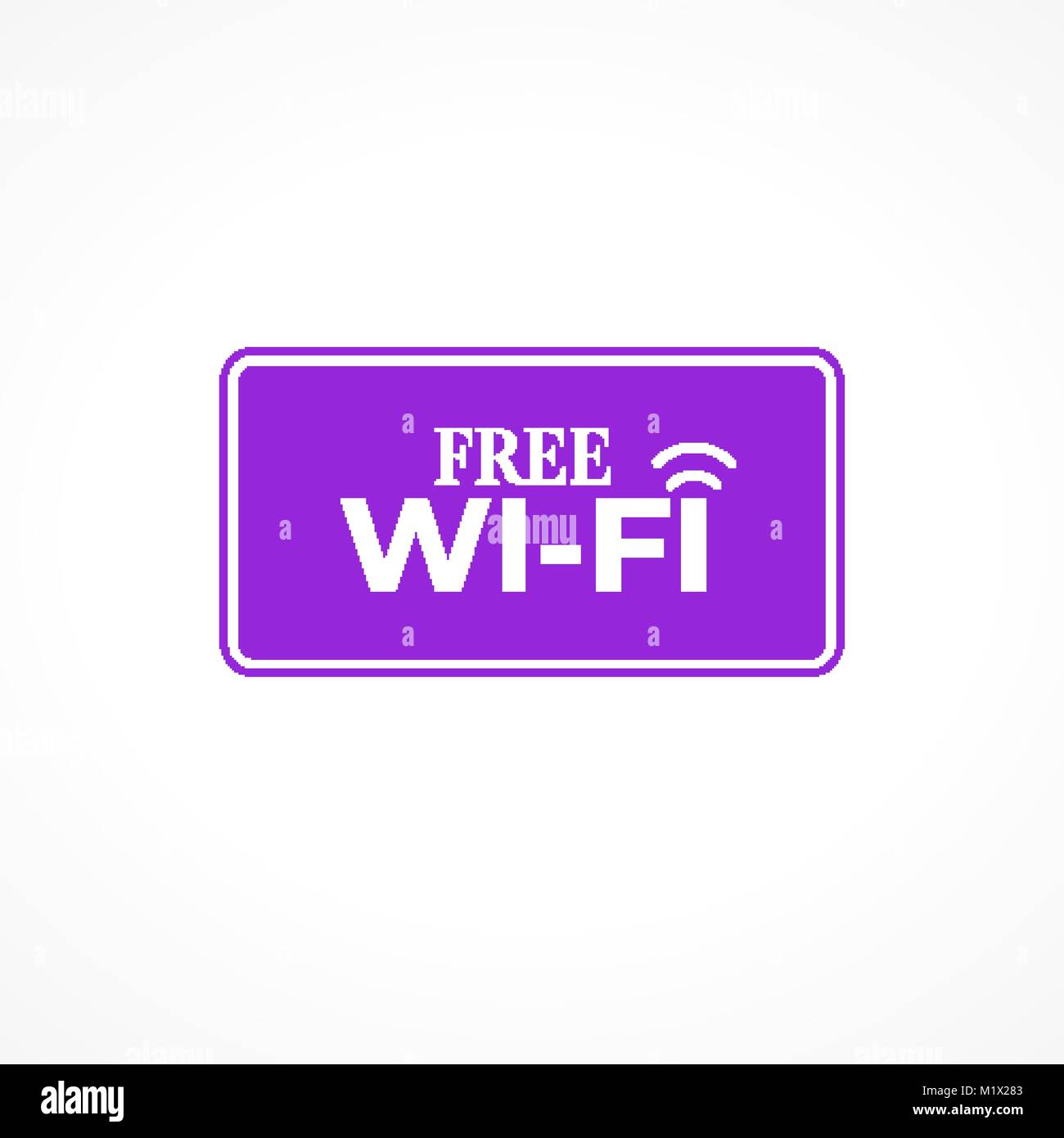 Free wifi sign. Modern purple colored signboard Stock Vector Image ...
