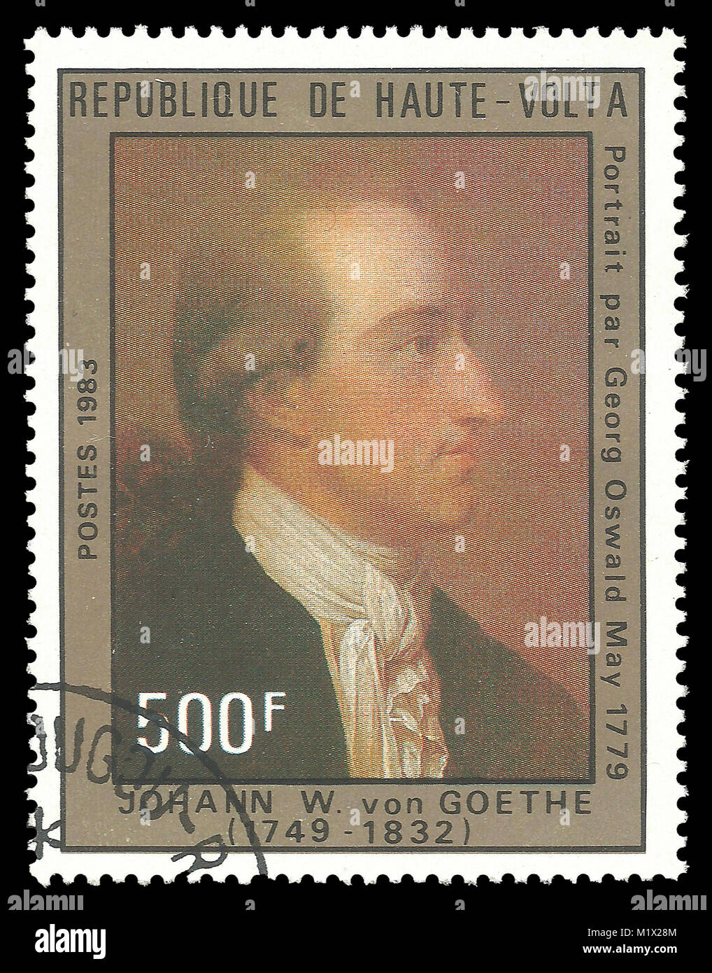 Upper Volta - circa 1983: Color edition on Art, shows Portrait of Georg Oswald May by Johann von ...