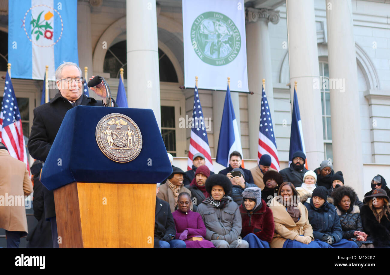 The 2018 Inaugural Ceremony for New York Mayor Bill de Blasio where the ...