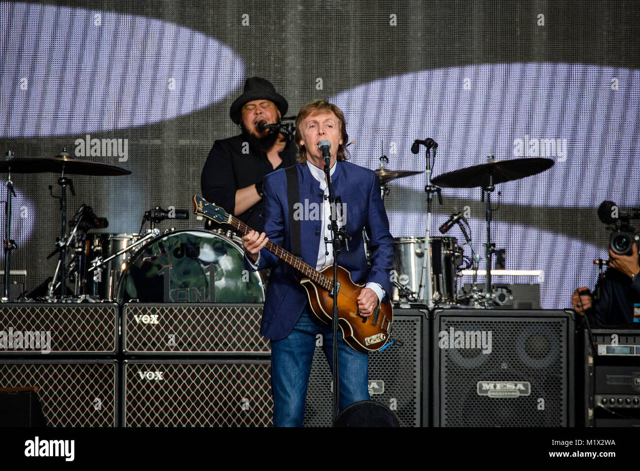 Paul McCartney, the English singer, songwriter, musician and composer ...