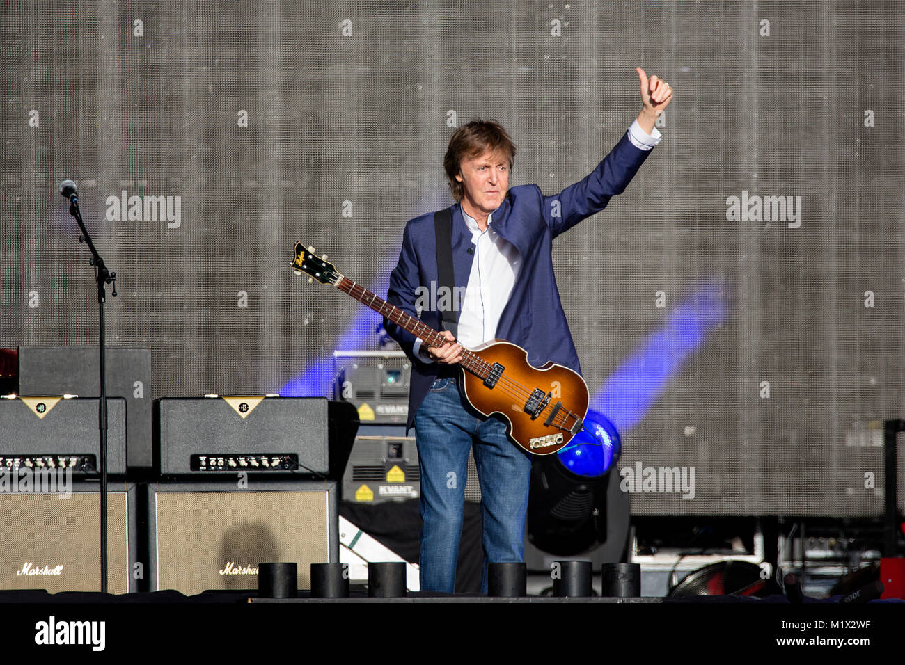 Paul McCartney, the English singer, songwriter, musician and composer ...